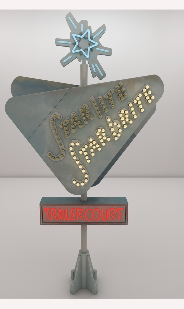 3D file Star Brite Trailer Court Sign・3D printing idea to download・Cults