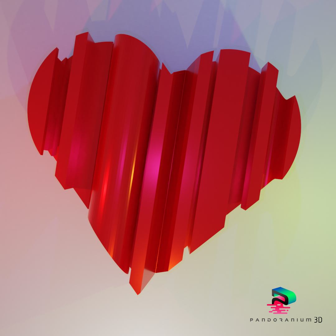 STL file 3D Word Shape of Hearts (I Love U)・3D printable model to ...