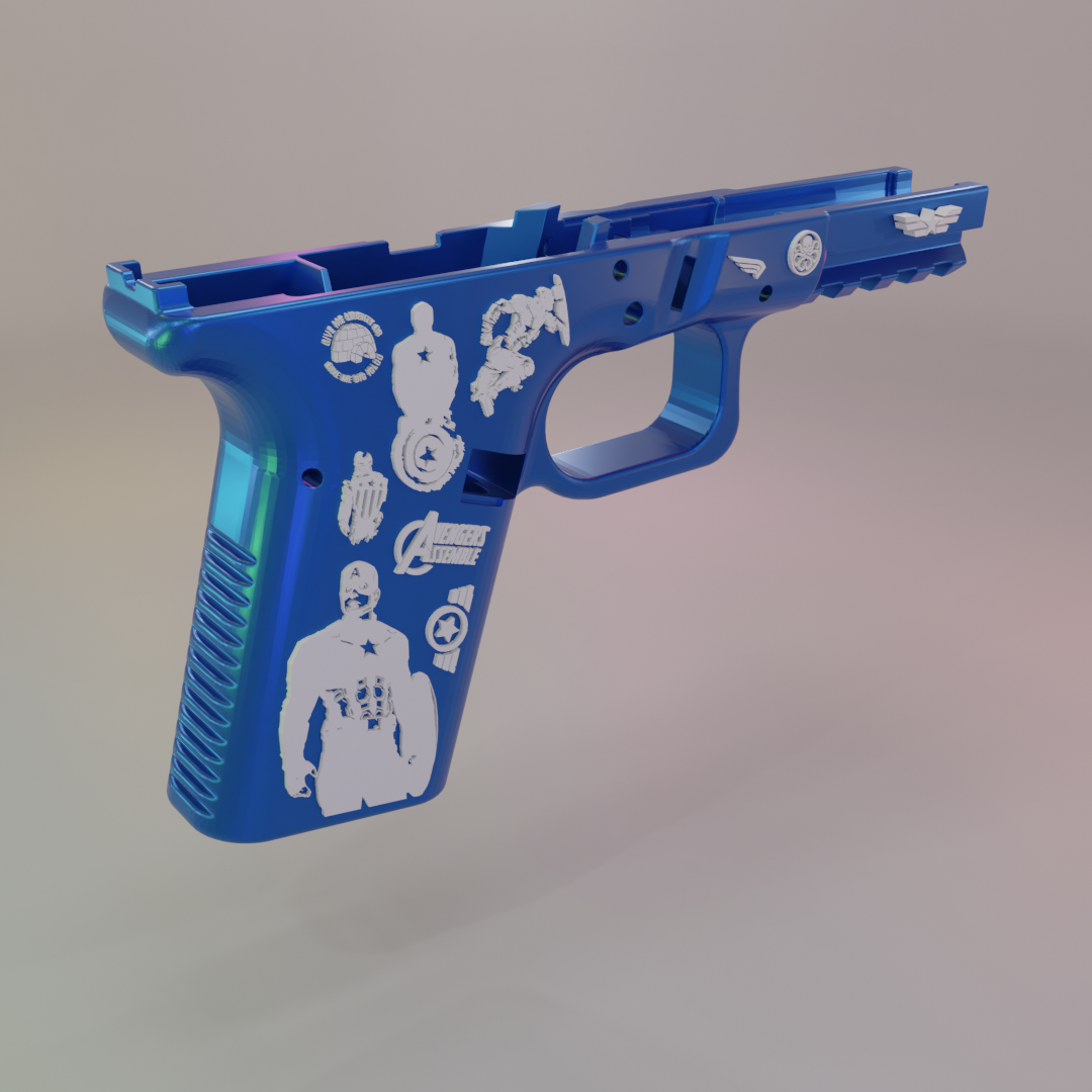 STL file Marvel's Avengers Captain America G19 Glock Frame Decals ...