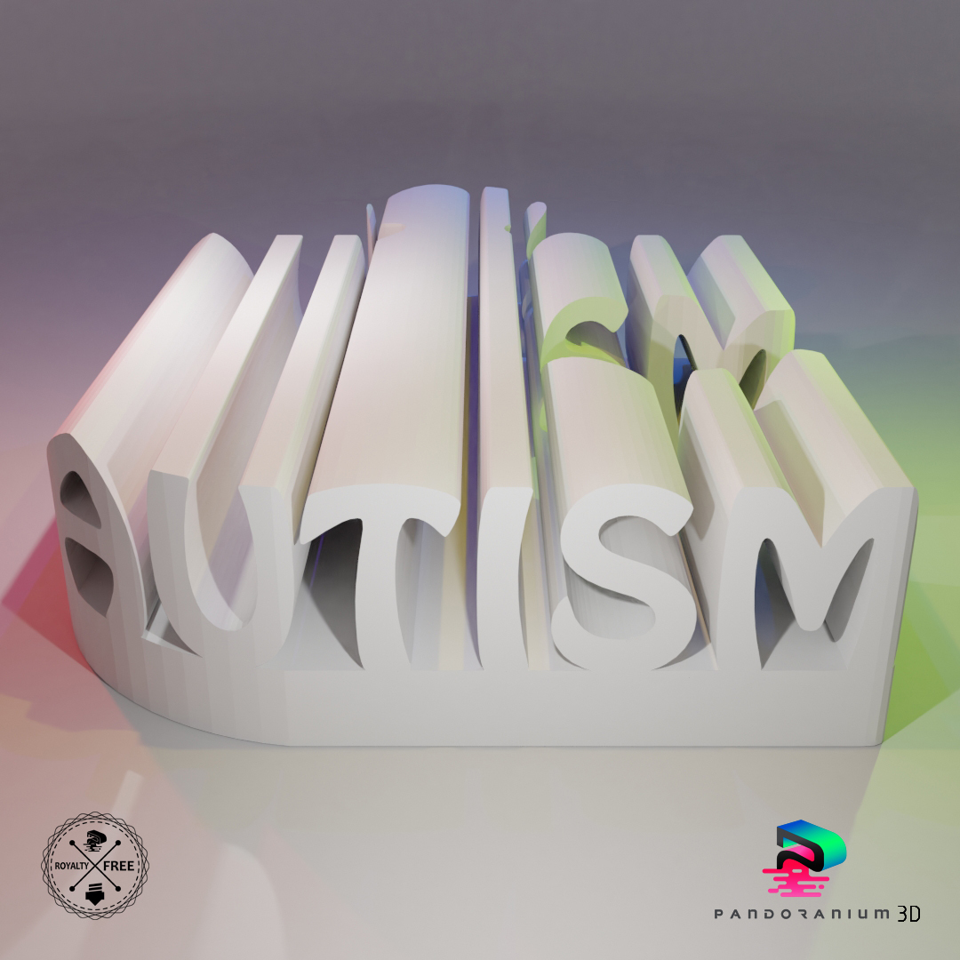 STL file 3D Word Shape - Autism Puzzle 🧩・3D printable model to download ...