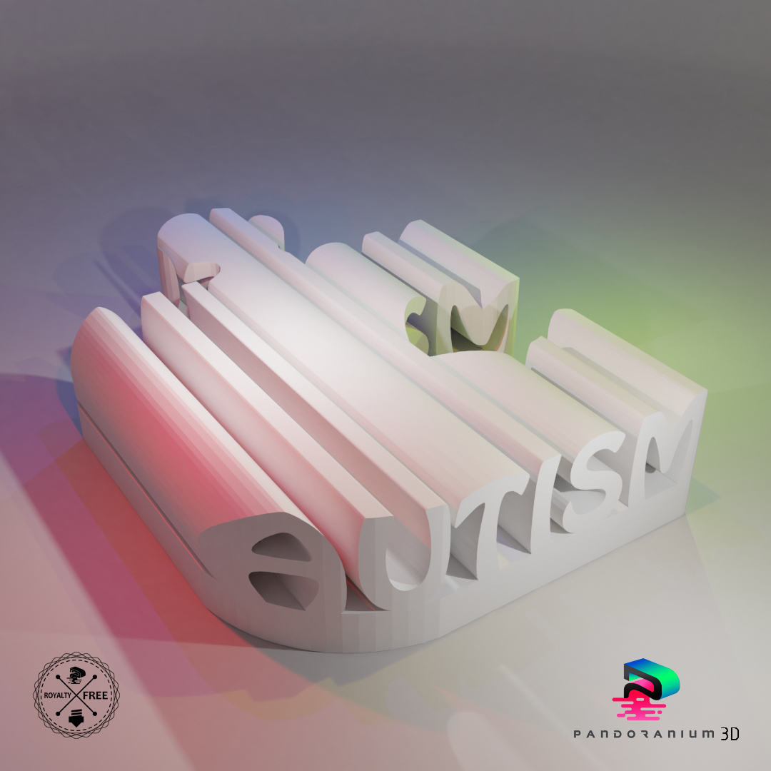 STL file 3D Word Shape - Autism Puzzle 🧩・3D printable model to download ...