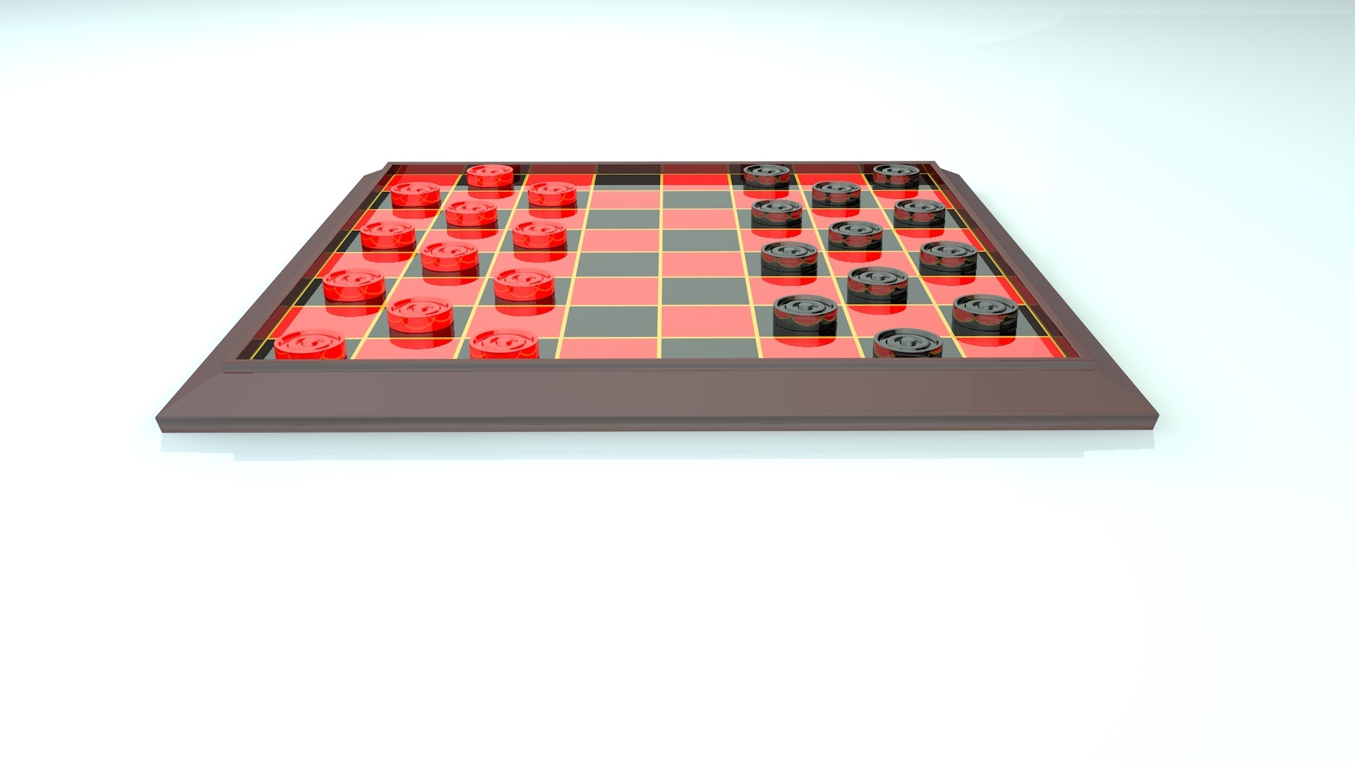 STL file Checkers Board Game 3D Print Model ♟・Model to download and 3D ...