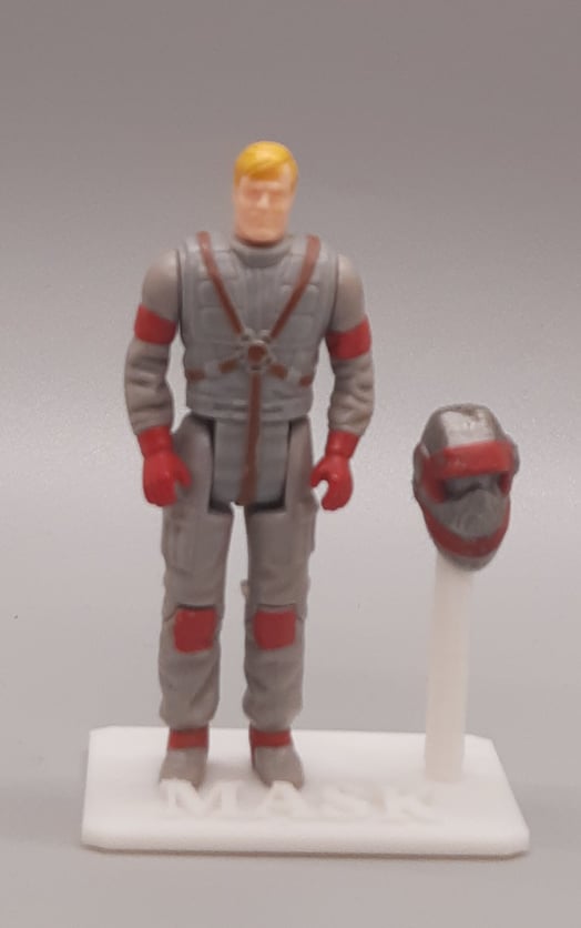 STL file Kenner M.A.S.K. Stand with Mask peg Action figure vintage toy ...