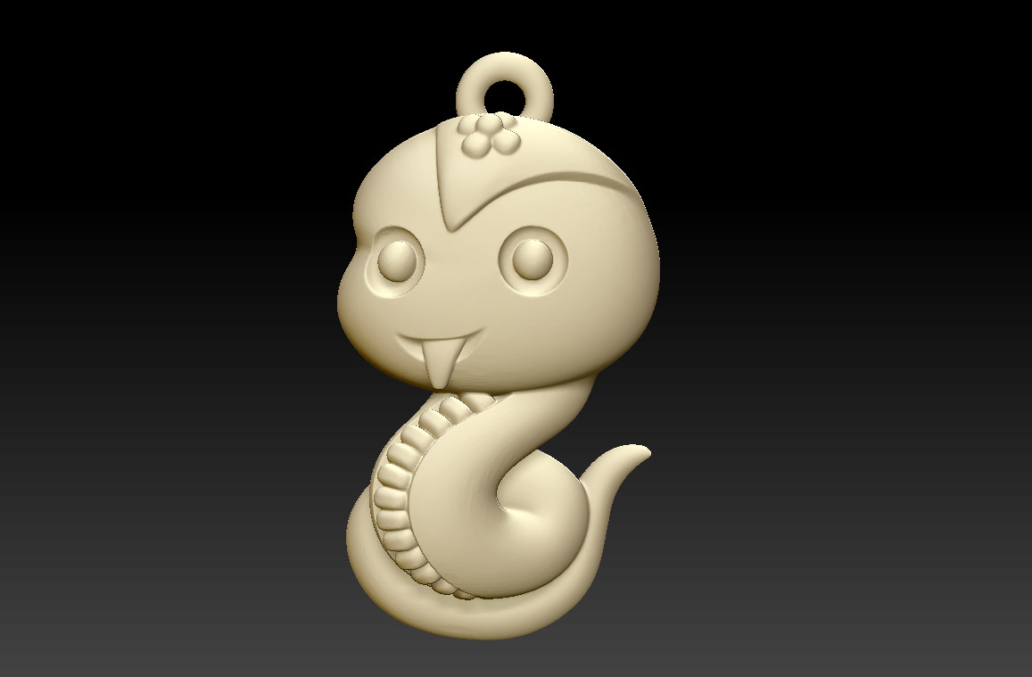 STL file Cute snake pendant・Design to download and 3D print・Cults