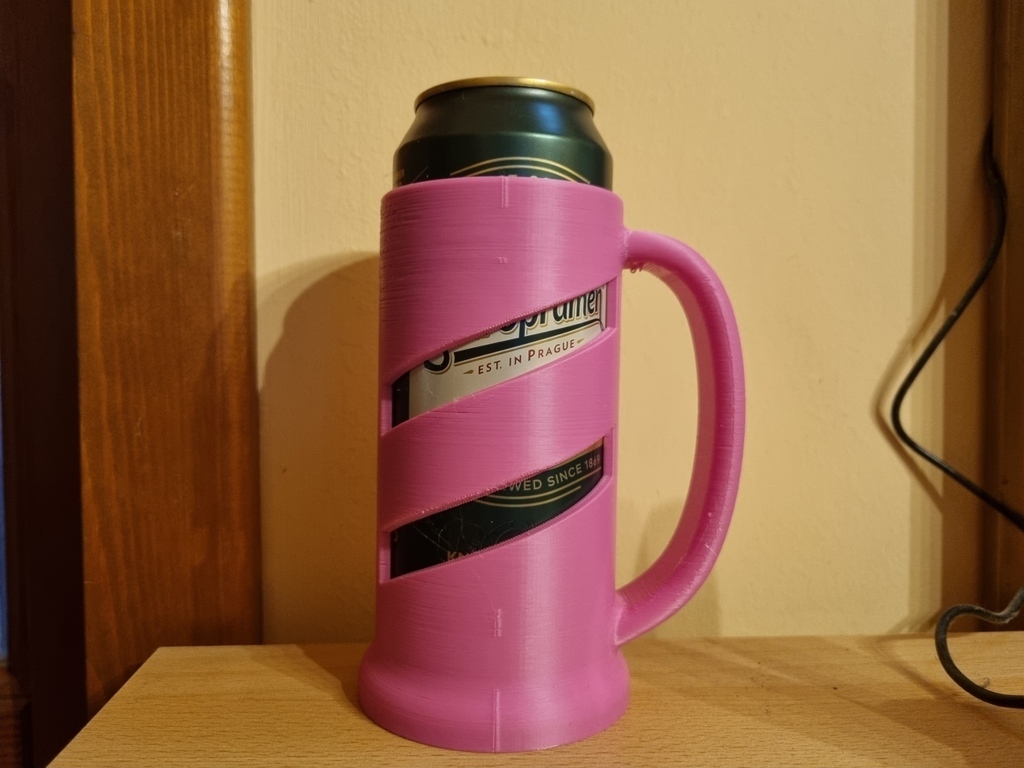 Free STL file Beer Mug for 500ml Cans - Spiral・3D printer design to ...