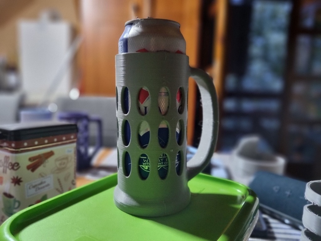 Free STL file Beer Mug for 500ml Cans - Oval 🍺・3D print model to ...