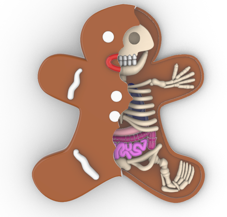 STL file gingerbread man bone・Template to download and 3D print・Cults