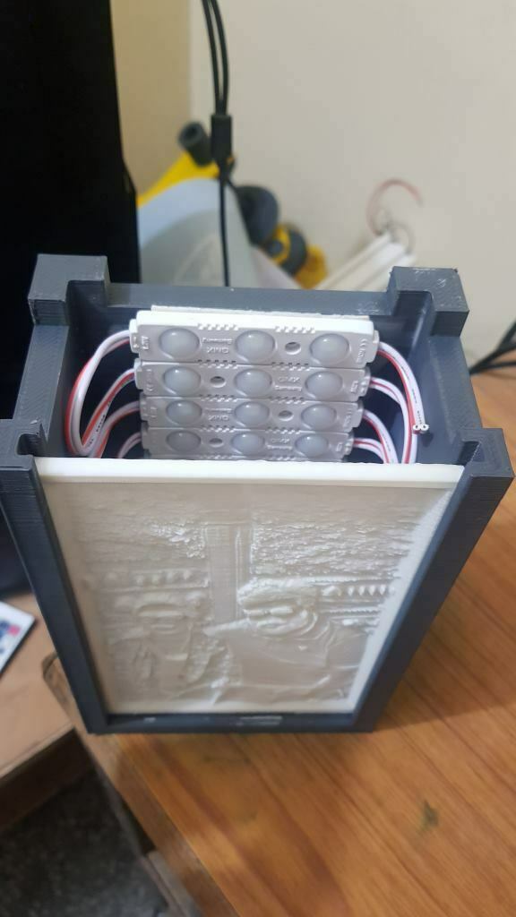 Free 3D file Single Lithophane Holder(160mm X 100mm)-LED Backlit・3D ...