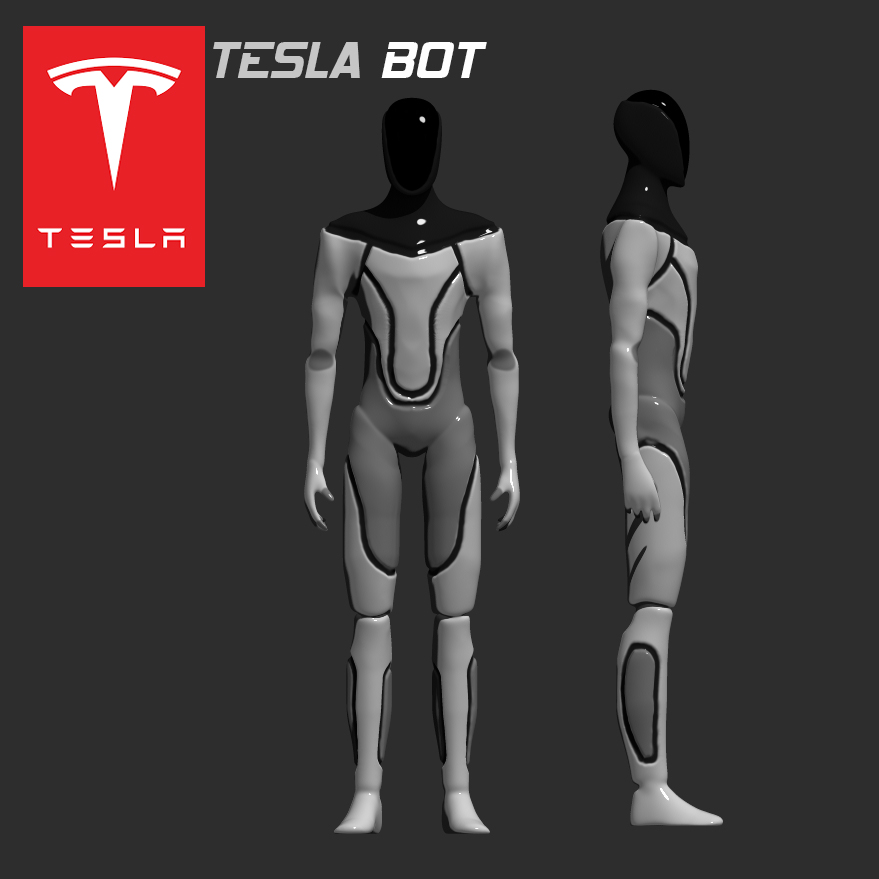 OBJ file TESLA BOT・3D printing design to download・Cults