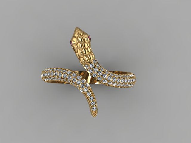 STL file Snake ring・3D print design to download・Cults