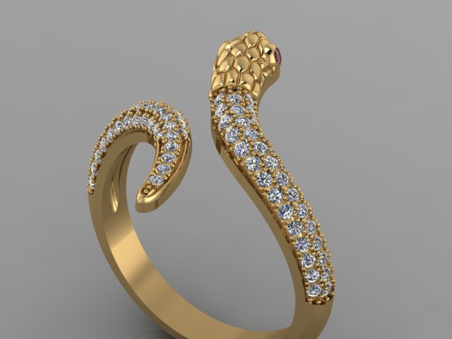 STL file Snake ring・3D print design to download・Cults