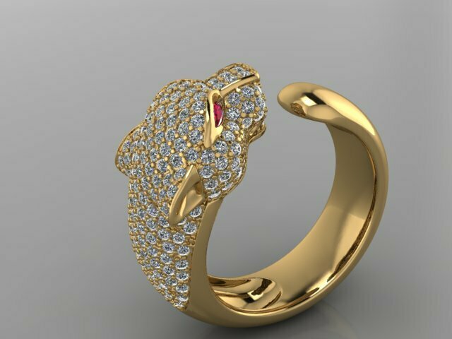 3D file panther ring・3D printing design to download・Cults