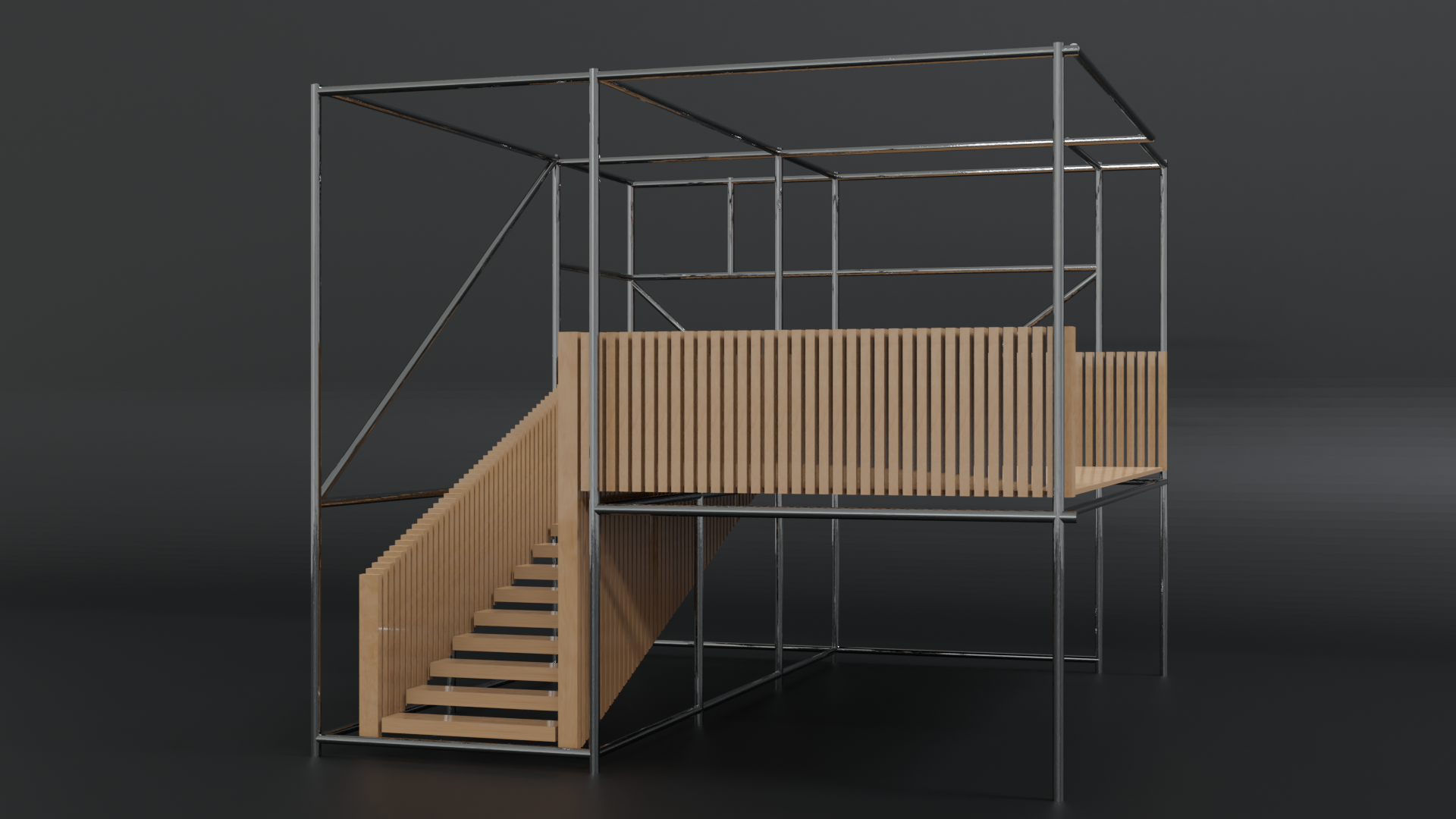 3D file Modern Industrial Stairs 3d model 3D model・3D printing design ...
