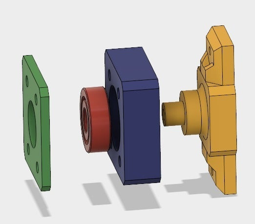 Free STL file 2020 profile 608ZZ rotating mount for 8mm linear slide ...