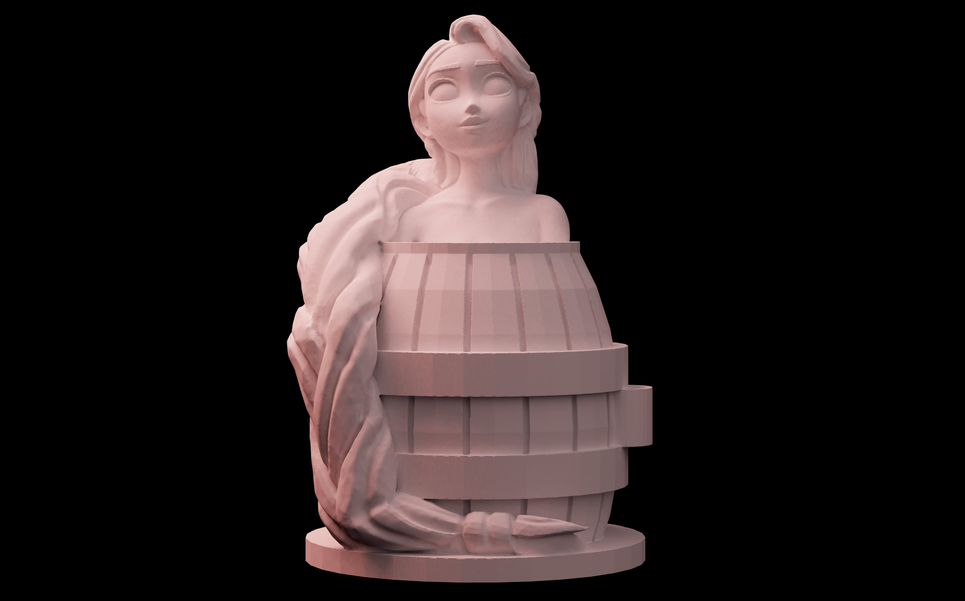 3D file Tangled Rapunzel in Bath Statue Sculpt 3D Print STL Files ...