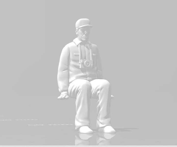 STL file Man sitting 2 Arms to the side man seated Diorama・3D printer ...