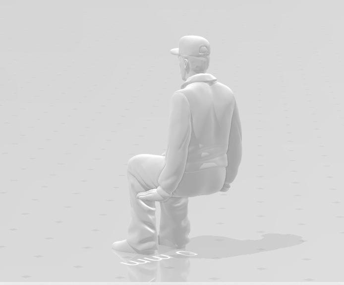 STL file Man sitting 2 Arms to the side man seated Diorama・3D printer ...