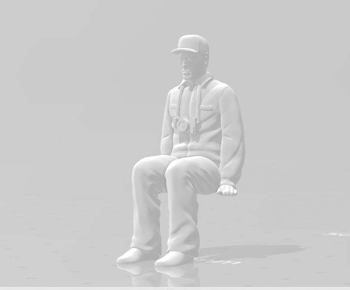 STL file Man sitting 2 Arms to the side man seated Diorama・3D printer ...