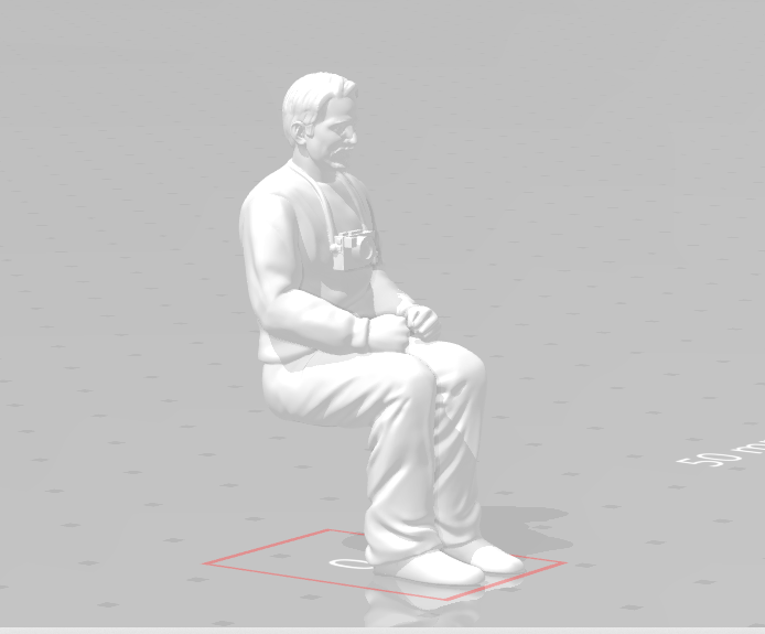 STL-Datei Man sitting 2 Arms together man seated Diorama・Vorlage für 3D ...