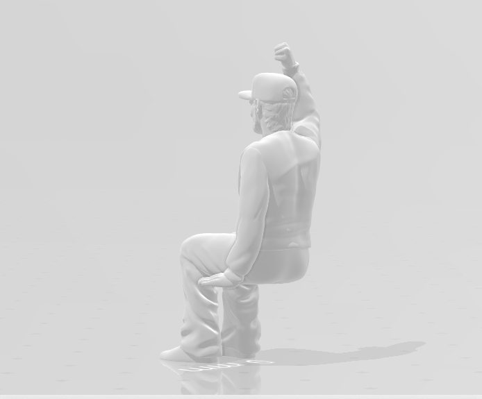 STL file Man sitting 1 Arm to the side man seated Diorama・Model to ...