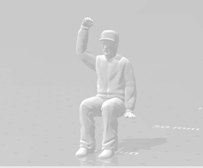 STL file Man sitting 1 Arm to the side man seated Diorama・Model to ...