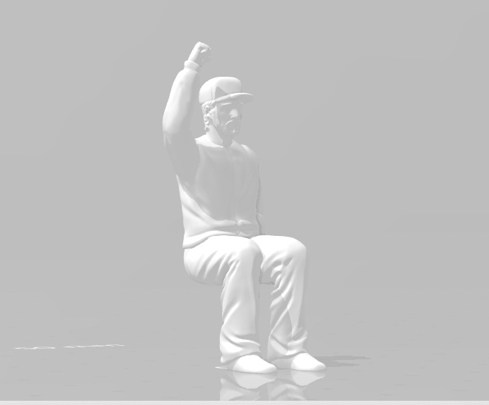 STL file Man sitting 1 Arm to the side man seated Diorama・Model to ...