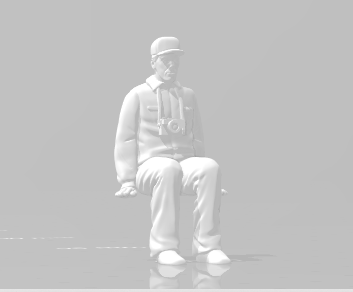 STL file Man sitting 2 Arms to the side man seated Diorama・3D printer ...