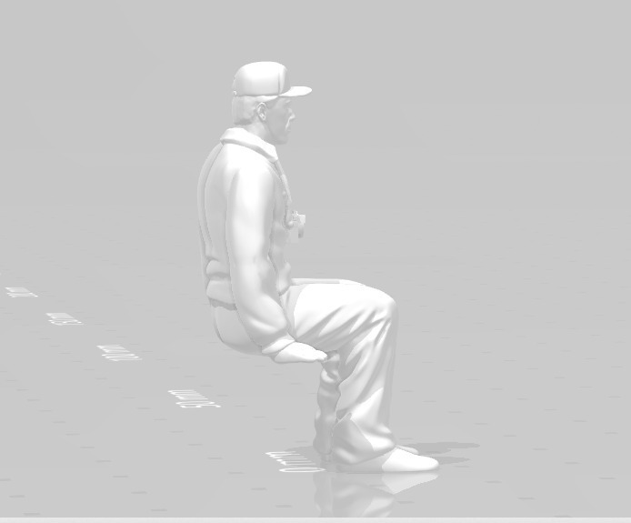 STL file Man sitting 2 Arms to the side man seated Diorama・3D printer ...