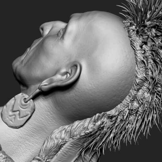 Download OBJ file NATIVE AMERICAN WARRIOR MOHAWK 3D PRINT MODEL • 3D ...
