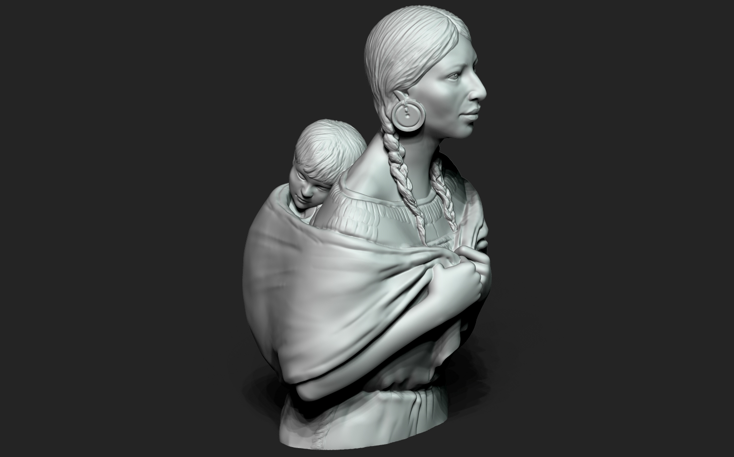 STL file Native American Mother・3D print design to download・Cults