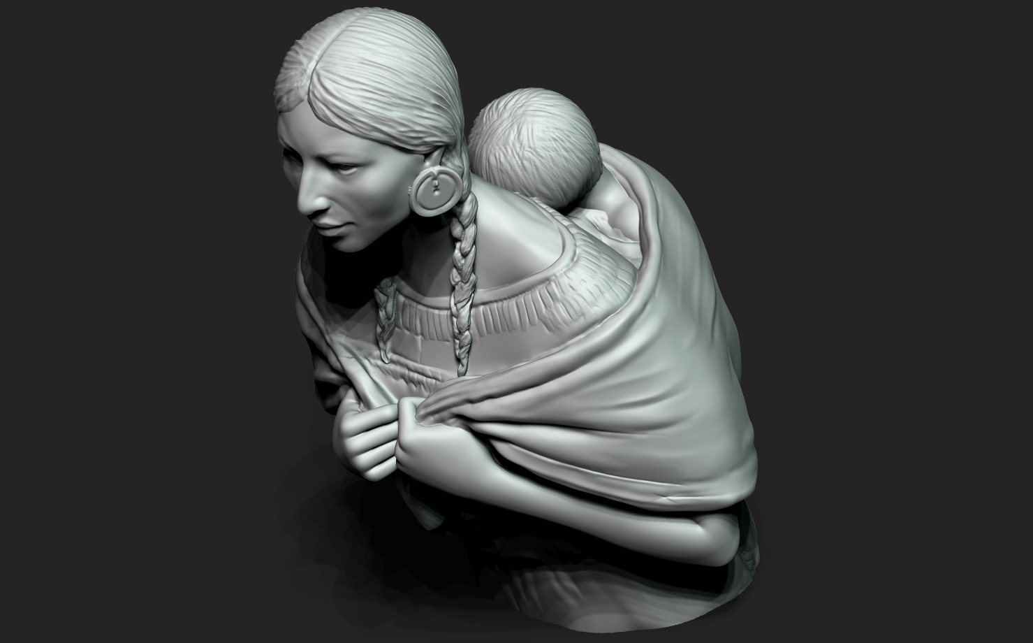 STL file Native American Mother・3D print design to download・Cults