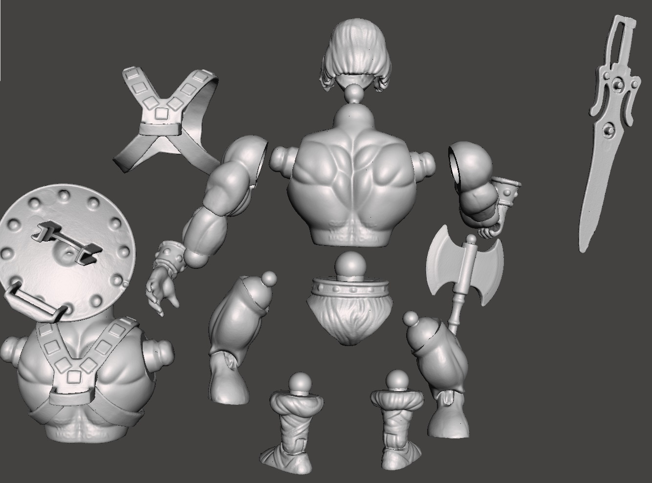 3D file HE-MAN MOTU ACTION FIGURE ORIGINS (COMPLETE)・3D printer design ...