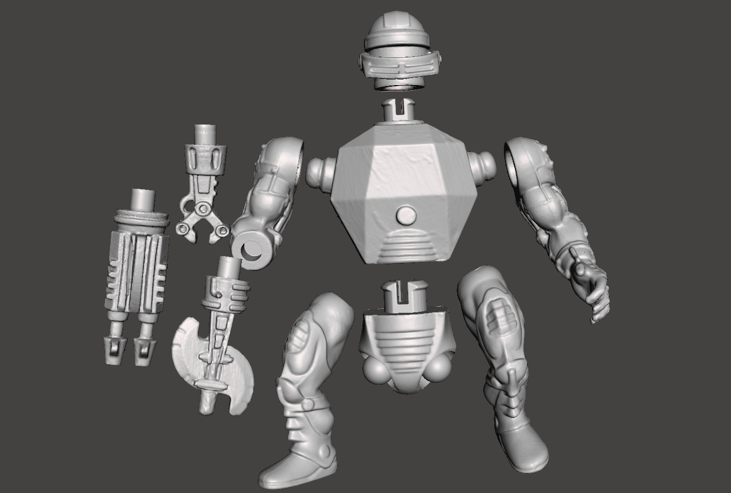 3D file ROBOTO MOTU VINTAGE ACTION FIGURE (COMPLETE)・3D printing design ...