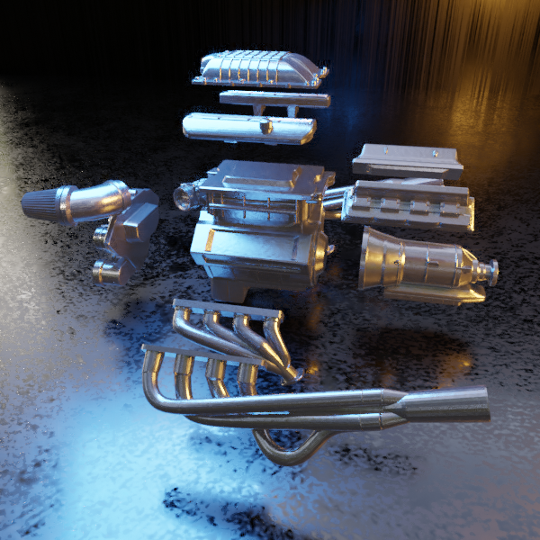 STL file ENGINE - HELLCAT INSPIRED (Detailed and separated parts ...