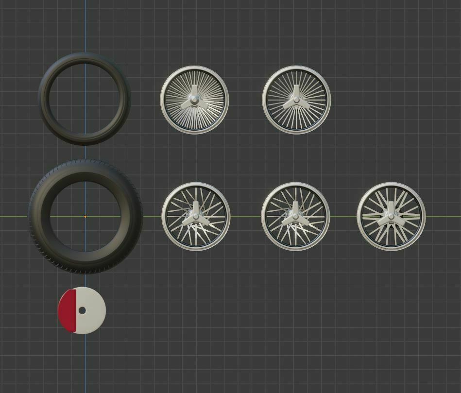 Download STL file Lowrider wheels PACK (Brake and Tires included ...