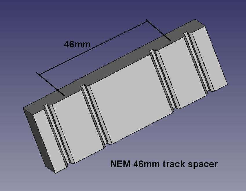 Free STL file H0 NEM 46mm tracks spacer・3D print design to download・Cults