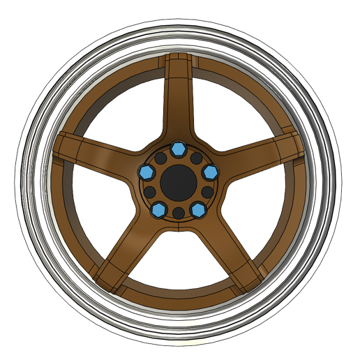 STL file 1/24 scale 19" Work Emotion T5R wheel・Model to download and 3D ...