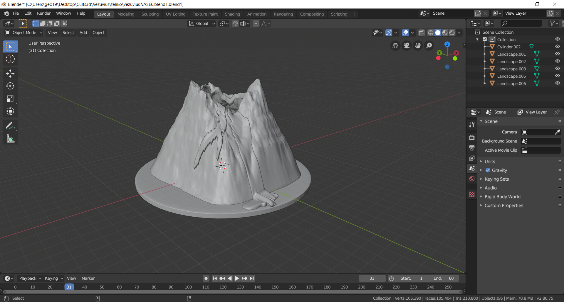 Free STL file FLOWER VOLCANO・3D printable model to download・Cults