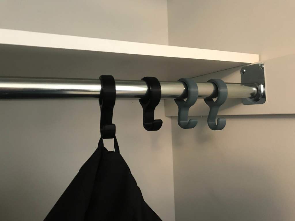 Free STL file Hook / Hanger for wardrobe pole・3D printing design to ...