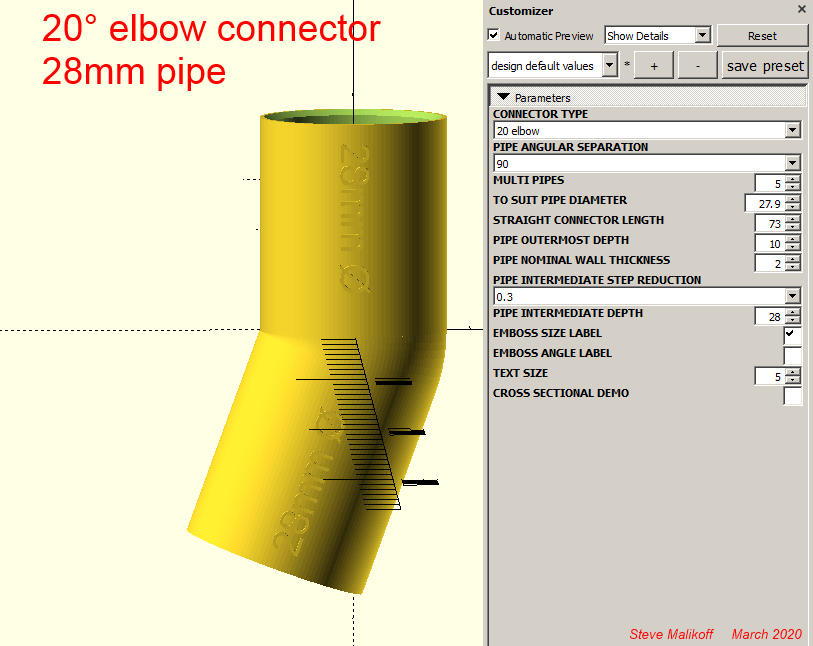 Free STL file 28mm caravan RV sink water drain pipe connector fittings ...