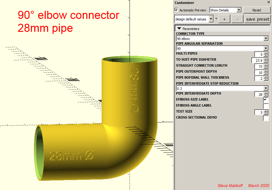 Free STL file 28mm caravan RV sink water drain pipe connector fittings ...