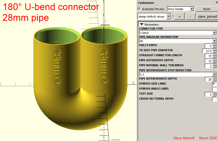 Free STL file 28mm caravan RV sink water drain pipe connector fittings ...