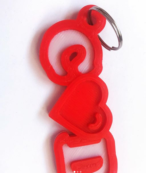 STL file Key ring with initials and heart・3D printing model to download ...