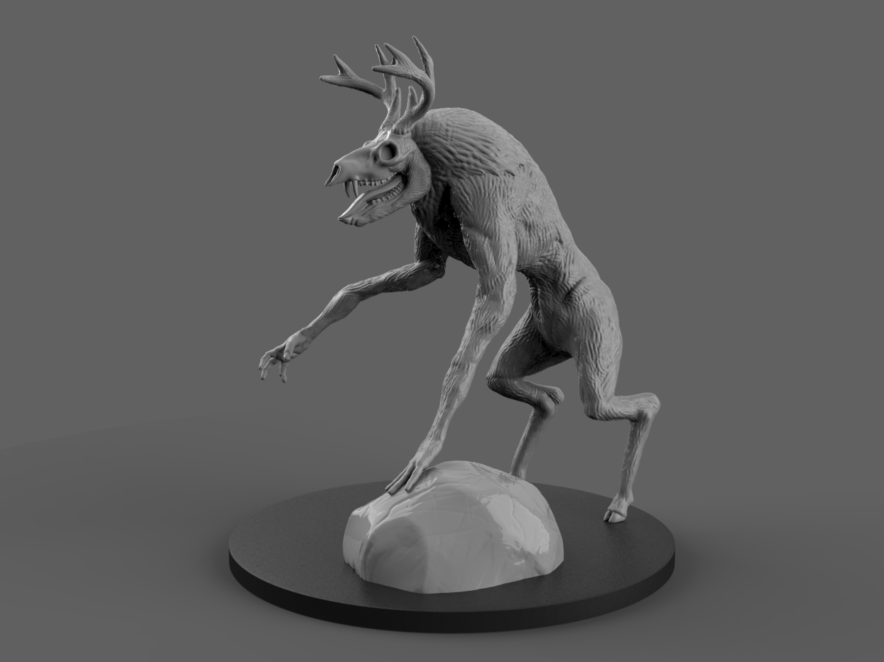 STL file wendigo monster・3D printer design to download・Cults