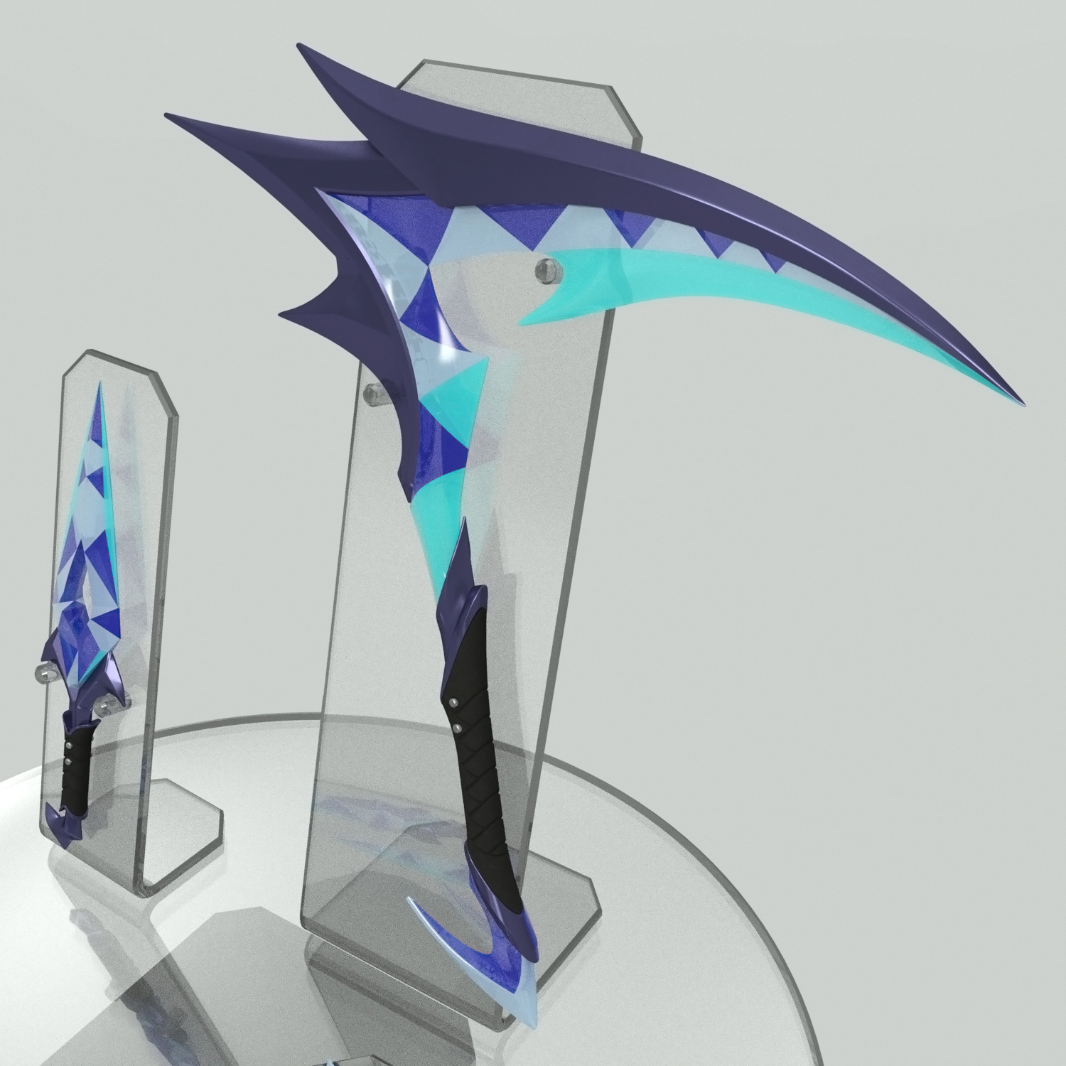 3D file League of Legends Akali KDA All Out Skin Crystal cold weapon ...