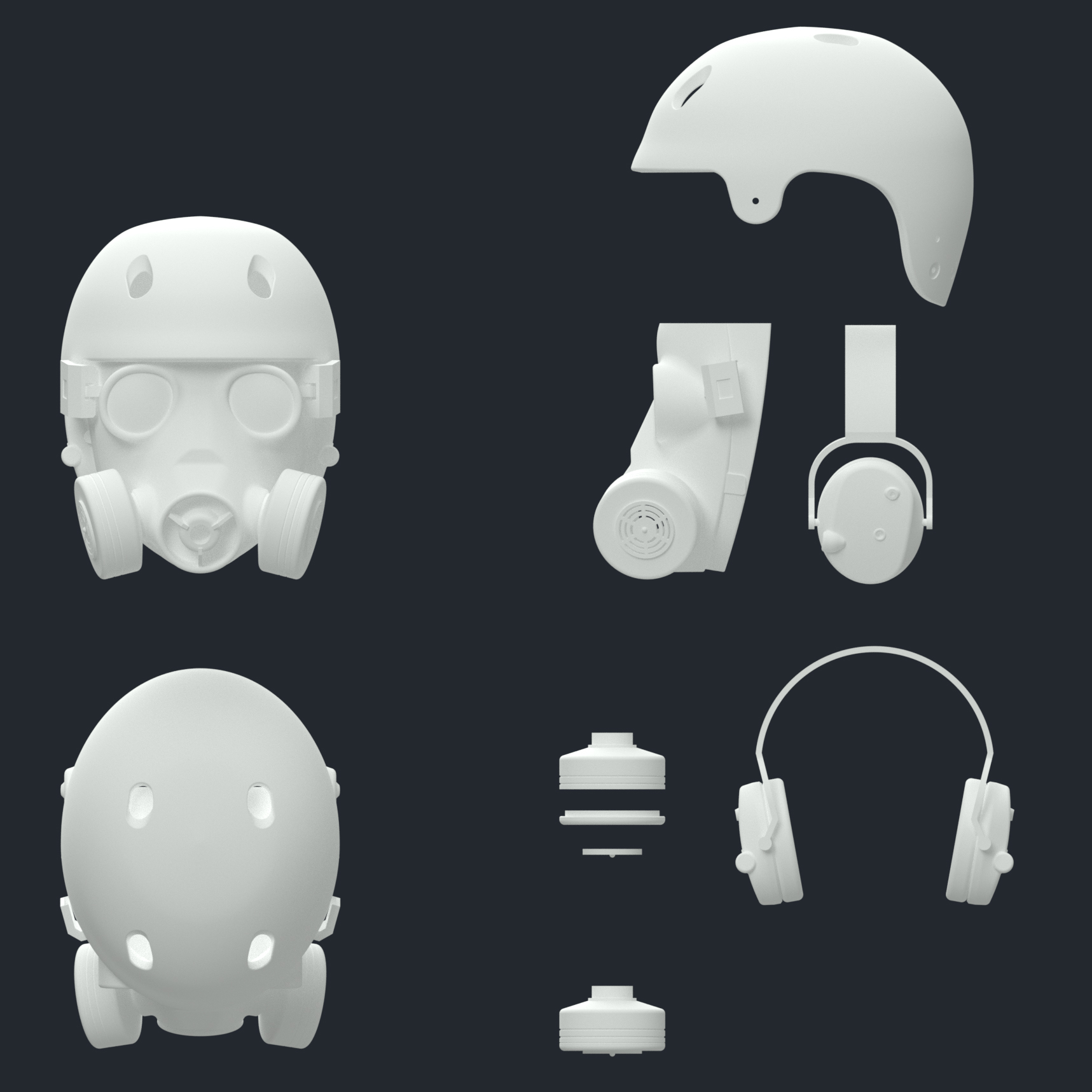 3D file STALKER Exoskeleton Helmet Gas mask and Headphones. Video game ...