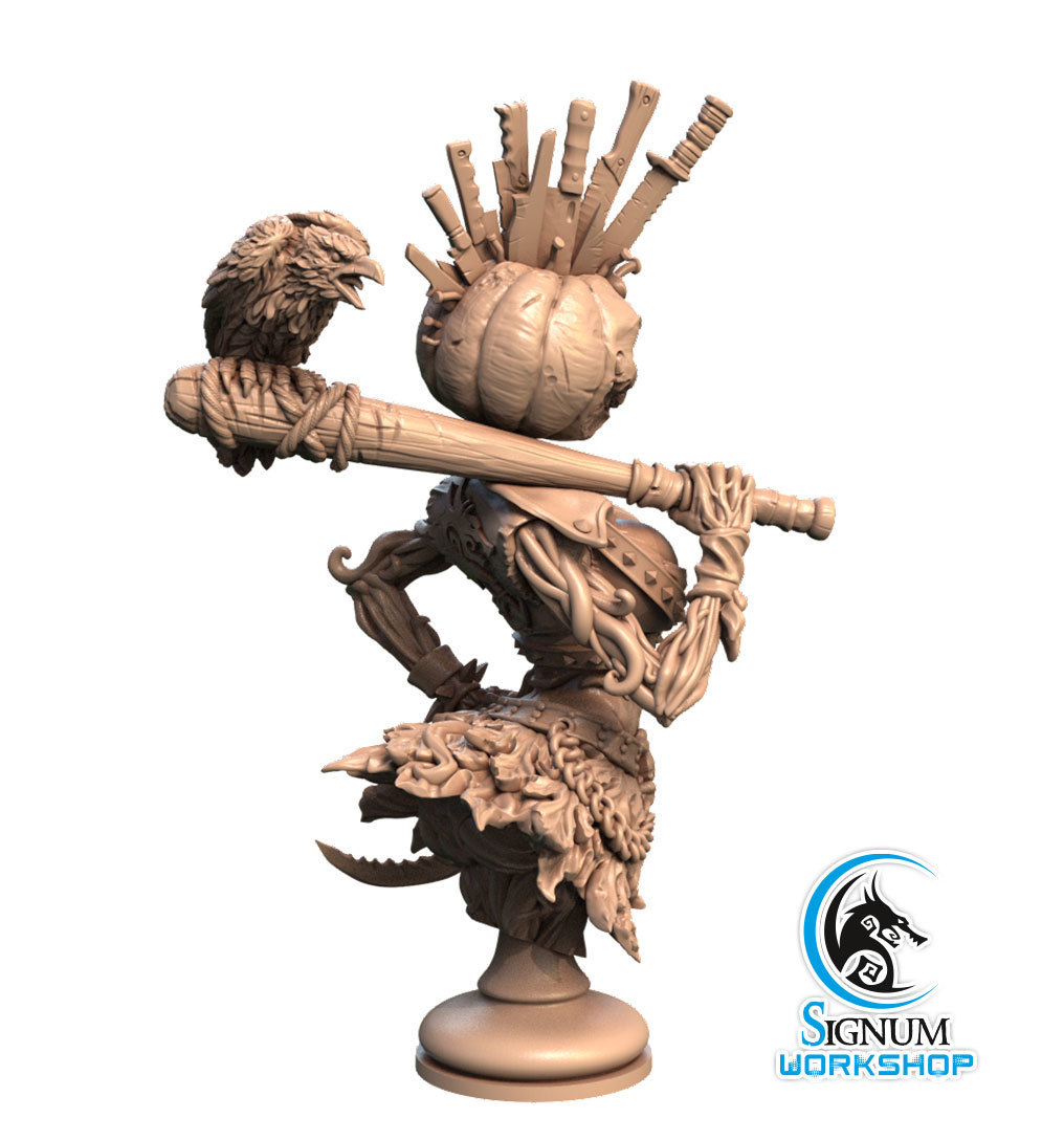 3D file Pre-supported 3D printable model of Bust of Rebecca Pumpkinhead ...
