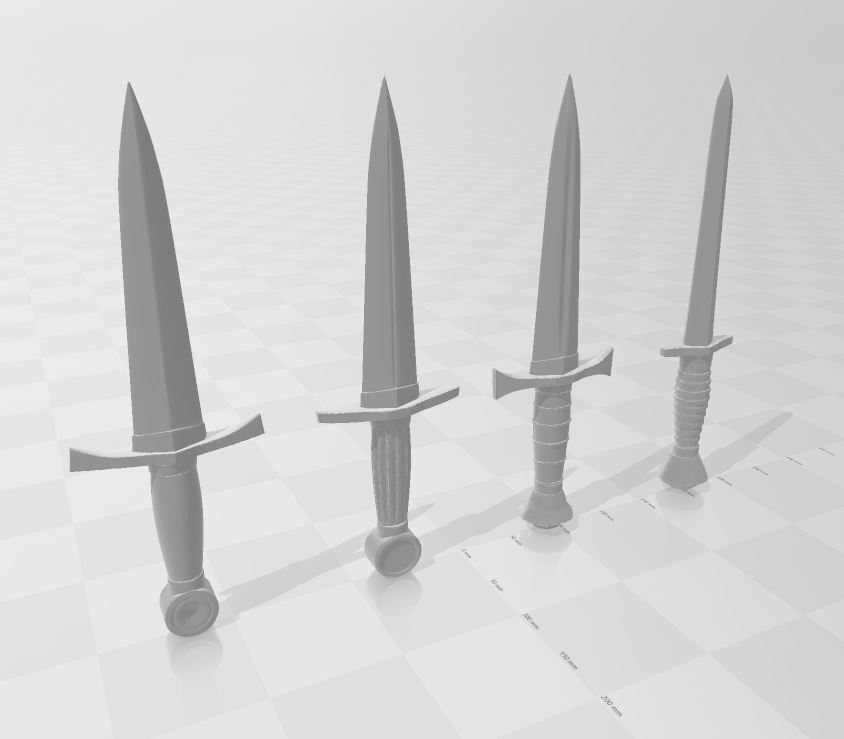 STL file Simple Fantasy Dagger Pack 🗡️・3D printing idea to download・Cults