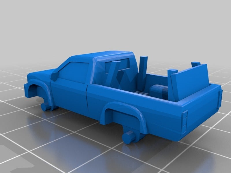 Free STL file Pick up truck/Technical 1/100 scale・3D print design to ...