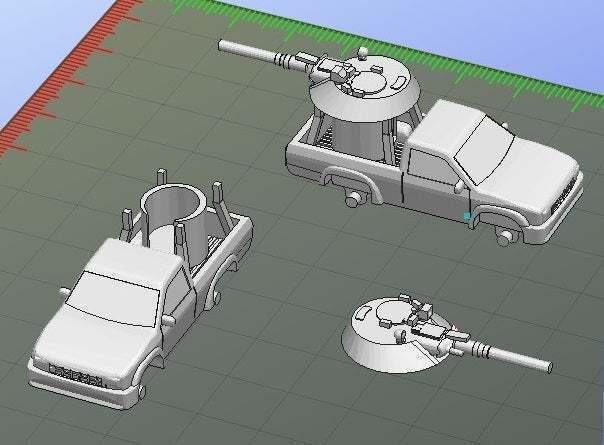 Free STL file Pick up truck/Technical 1/100 scale・3D print design to ...